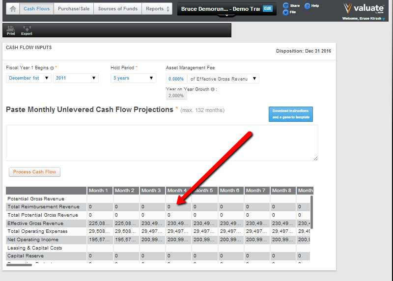Updating/overriding individual values manually in the monthly Cash ...